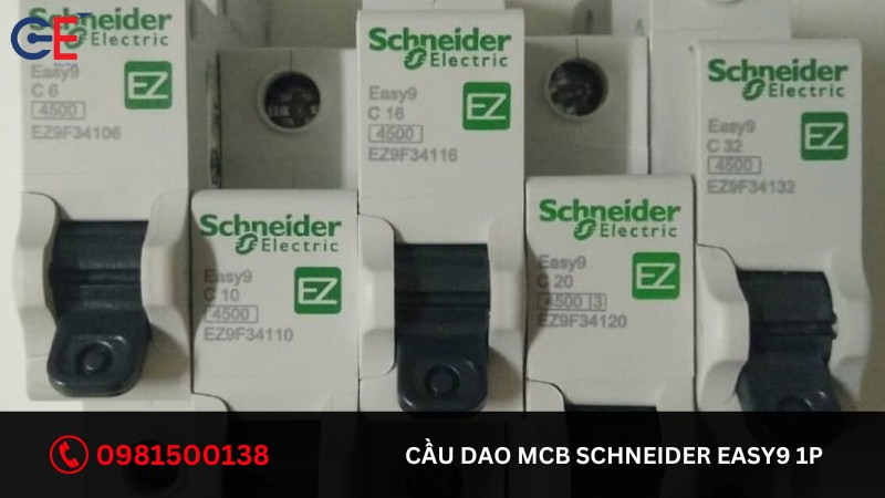 MCB Schneider Easy9 1P, 4.5kA, C curve - Thiết Bị Điện GE
