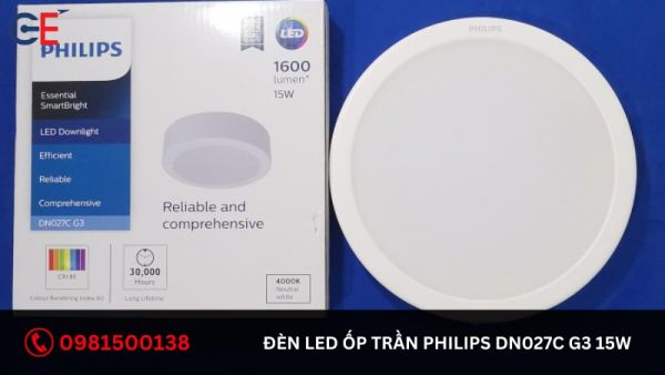 Đèn LED ốp trần Philips DN027C G3 15W D200 - Thiết Bị Điện GE
