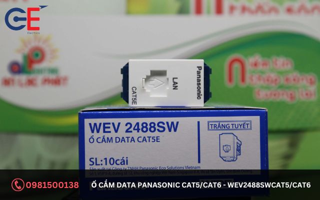 Ổ cắm data Panasonic CAT5/CAT6 - WEV2488SW - Thiết Bị Điện GE
