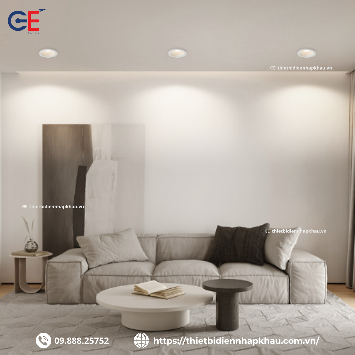 Đèn LED downlight Philips GE DN04 trắng - Thiết Bị Điện GE